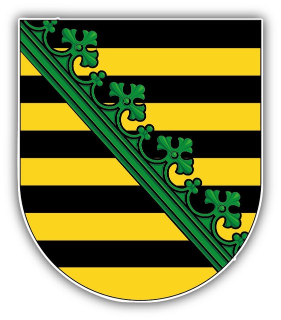 Sachsen State Coat Of Arms Germany Car Bumper Sticker Decal - 9'', 12 ...
