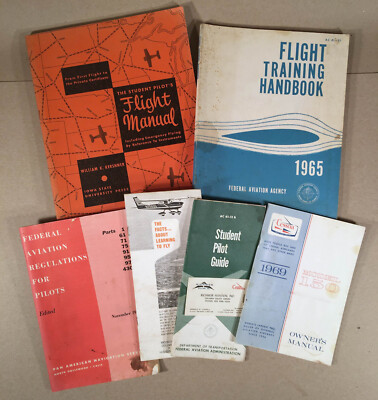 Lot of Six 1960s Aviation Books, Pilot Guides, Cessna 150 Manual ...