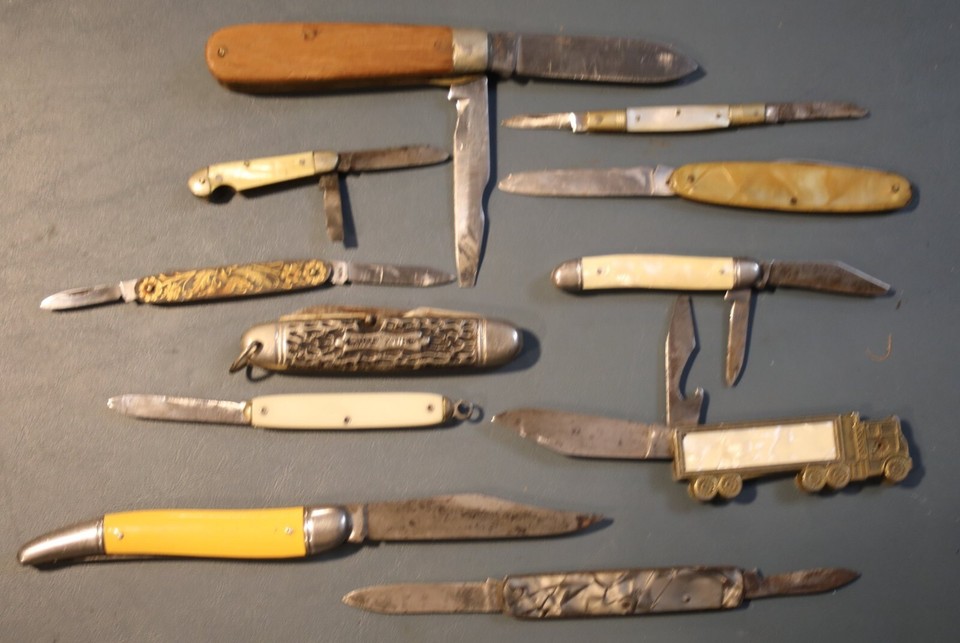 A Lot of 11 Vintage Folding Mostly American Knives Colonial Imperial ...