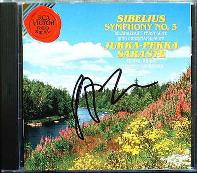 Jukka-Pekka SARASTE Signiert SIBELIUS Symphony 3 Belshazzar's Feast CD ...