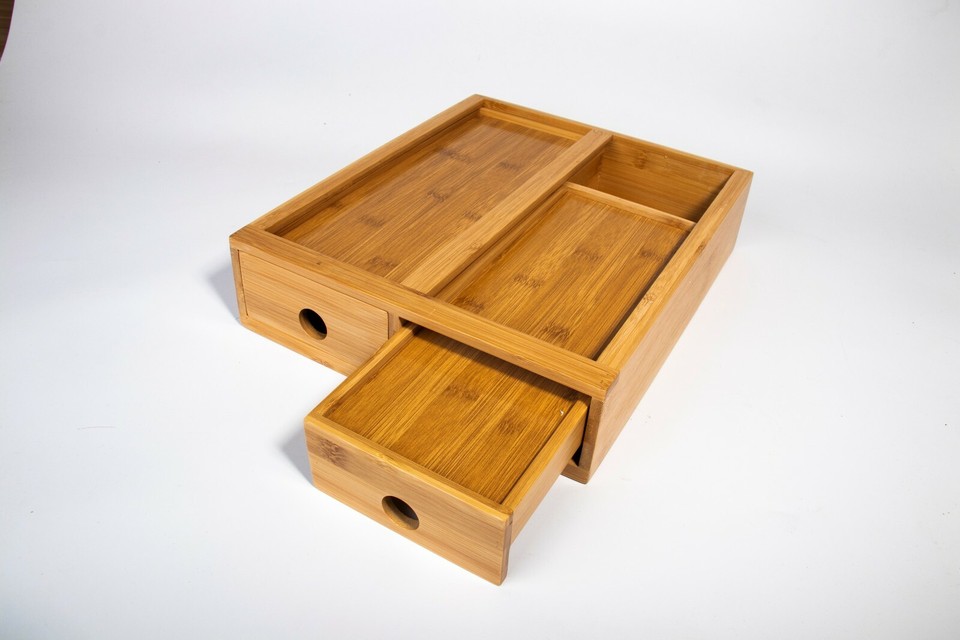 Bamboo tea coffee pod holder machine stand with drawer organizer ...