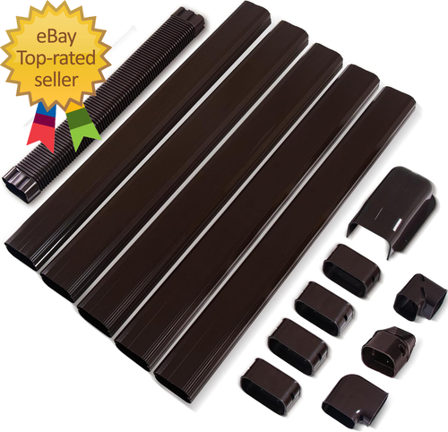10Ft Mini Split Line Set Cover 3" PVC Line Cover Kit for Mini Split and ...