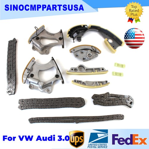 12PCS/Set 3.0T Timing Chain Kit For VW Touareg Audi A4 S4 A6 A7 S7 A8 ...