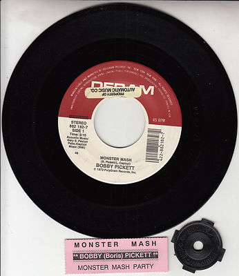 BOBBY PICKETT Monster Mash 7" 45 rpm vinyl record + juke box title ...