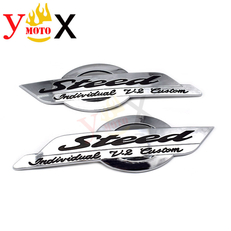3D Chrome Side Gas Fuel Emblem Badge Stickers Decal Logo for Honda VLX ...