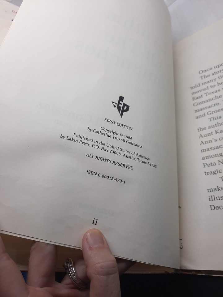 Cynthia Of The Comanches 1984 First Edition By Catherine Troxell ...