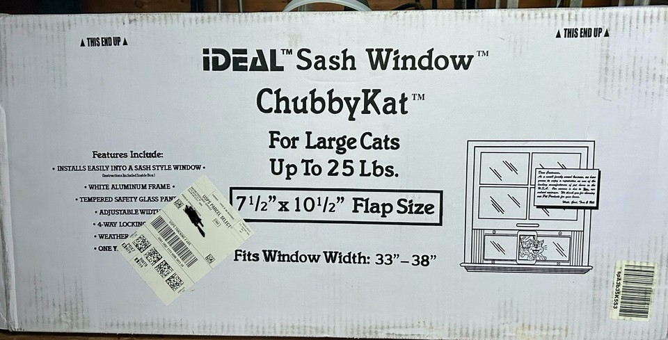 IDEAL Sash Window Chubby Kat for Large Cats to 25lbs Fits 33"-38 ...
