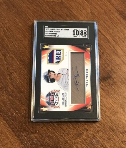 Trea Turner 2015 USA Baseball Stars Laundry Tag Auto #93 Phillies 1/5 ...
