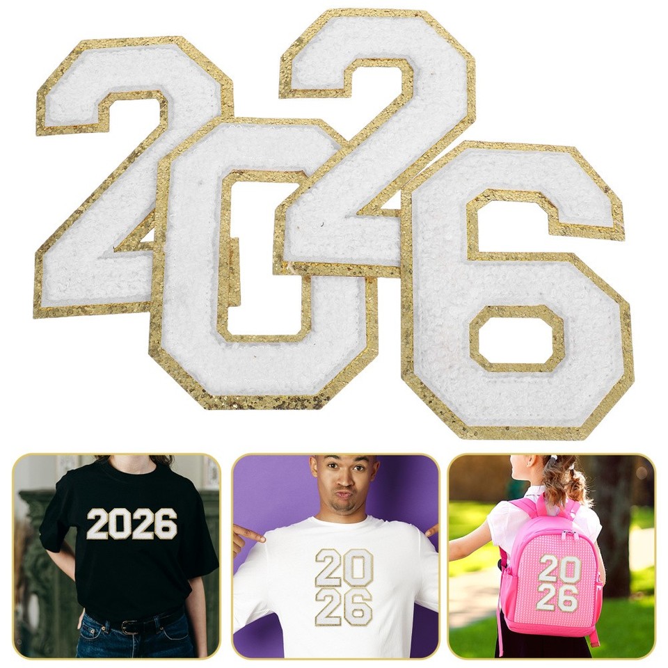 4 Pcs Clothes Patches Iron Numbers for Clothing DIY Sew Embroidered ...