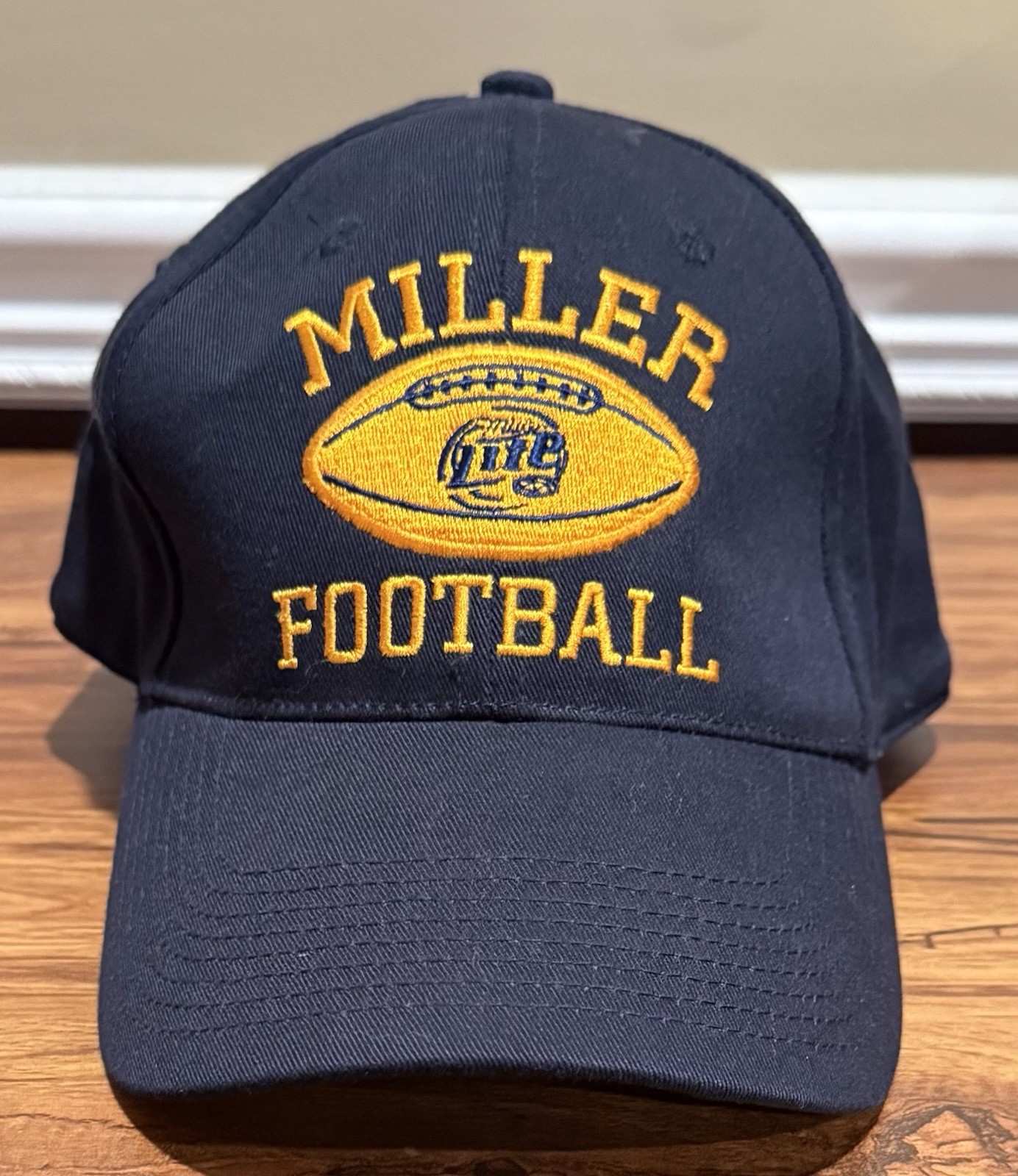 Miller Lite Football Hat Navy With Golf Embroidery And Iconic Miller ...