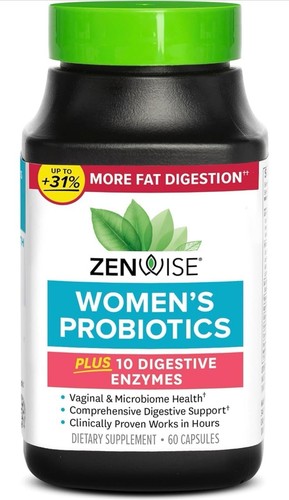 Zenwise Women’s Probiotics. 60 ct. Digestive enzymes, Fat digestion ...