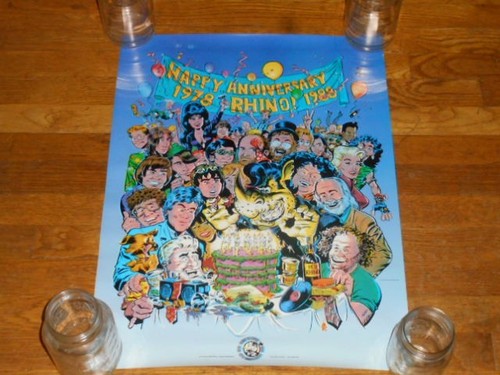 RHINO RECORDS anniversary 18 x 24 POSTER the monkees WEIRD AL dr ...