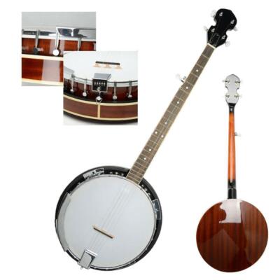 5 String Full Size Sapele & Metal Resonator Banjo with 24 Brackets ...