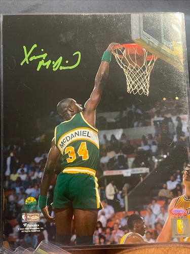 XAVIER MCDANIEL AUTOGRAPHED 8X10 PHOTO SEATTLE SUPERSONICS SLAM DUNK | eBay