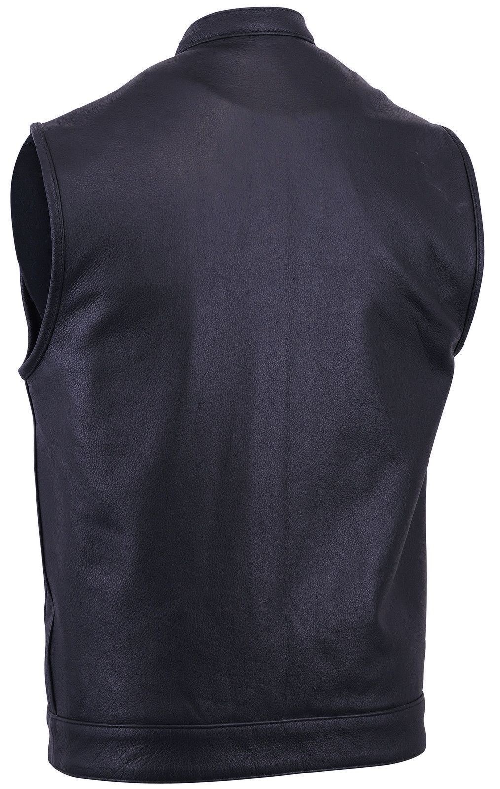 Men's Club Soft Leather Motorcycle Biker Vest (concealed carry for ...