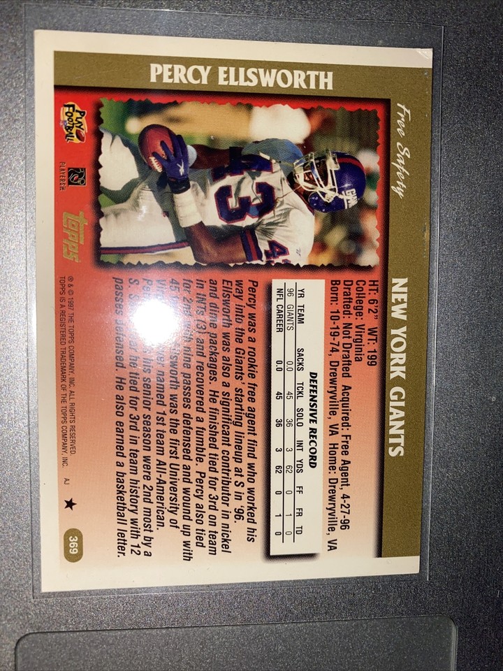 1997 Topps Minted in Canton #369 Percy Ellsworth GIANTS *48 | eBay