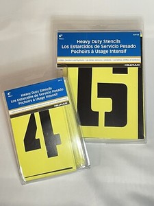 2pk Hillman 4” & 6” Reuseable Heavy Duty Stencils #839726 & #839728 Num ...