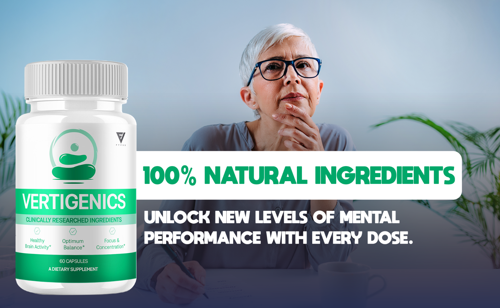 (3 Pack) Vertigenics Brain and Nootropic Supplement Vertigenix (180 ...
