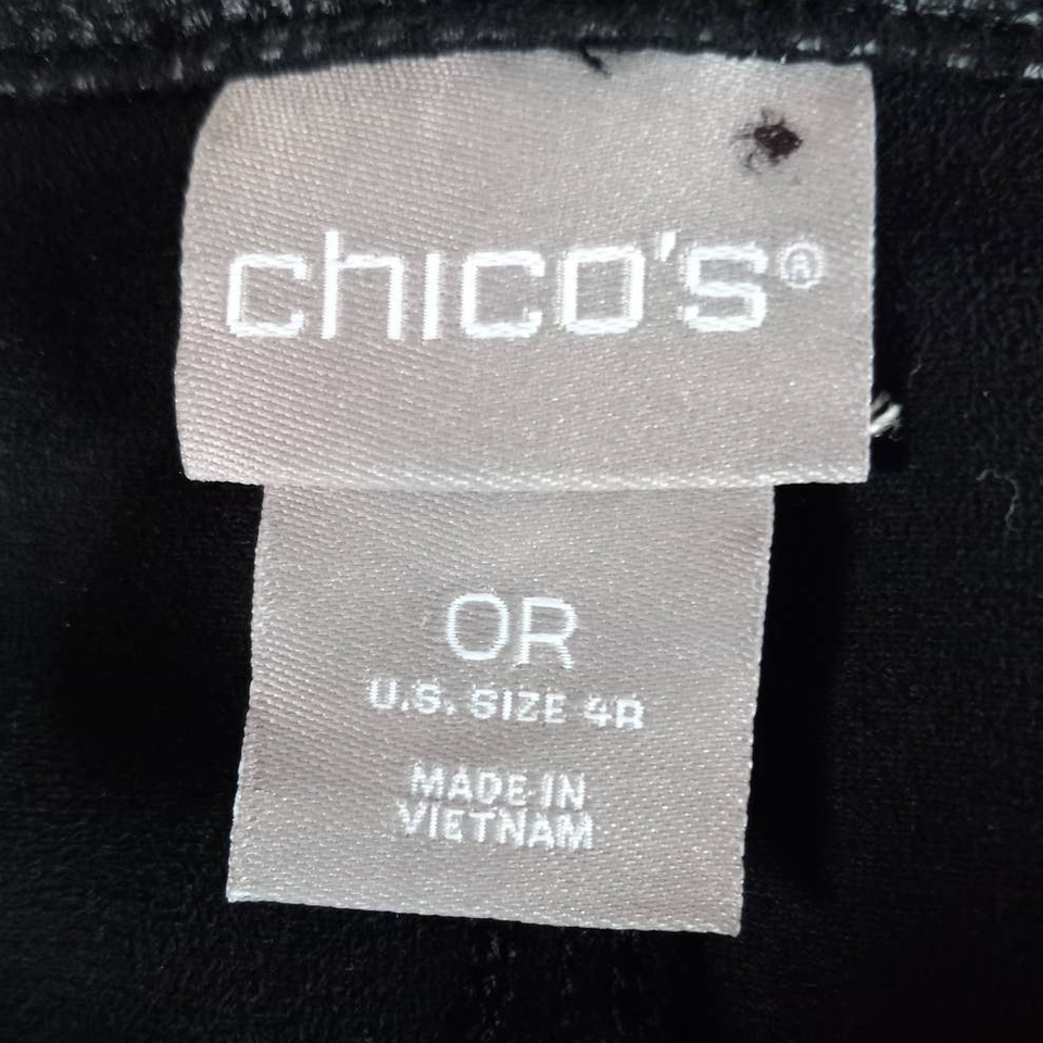 Chico's NEW Black Faux Leather Reptile Vegan Suede Slim Leg Pants Women ...