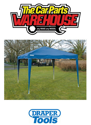Draper 76940 02577 3M x 3M Blue Concertina Gazebo Outdoor Shelter ...