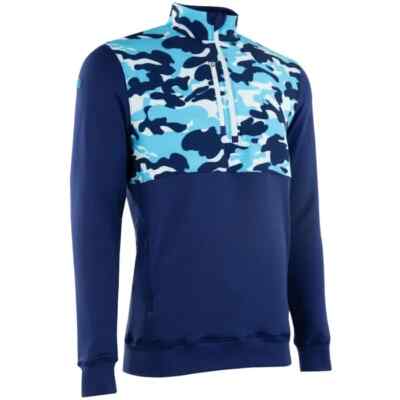 NWT STRAIGHT DOWN TRIUMPH 1/4-ZIP GOLF PULLOVER 60539 INDIGO BLUE CAMO ...