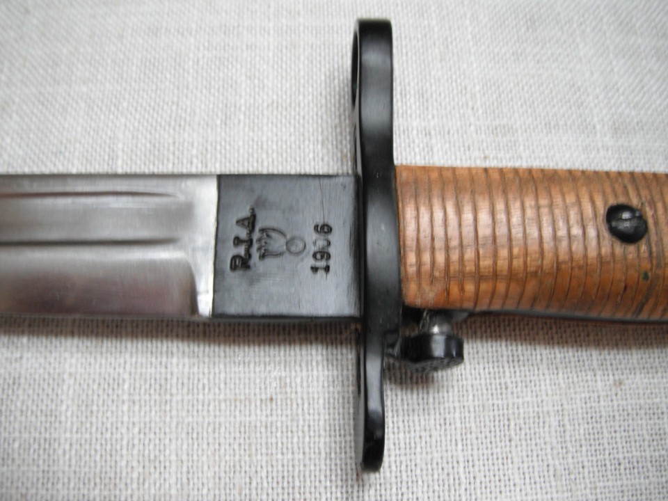 WW1 1903 Springfield US M1905 Bayonet & Canvas Scabbard Dated 1906 ...