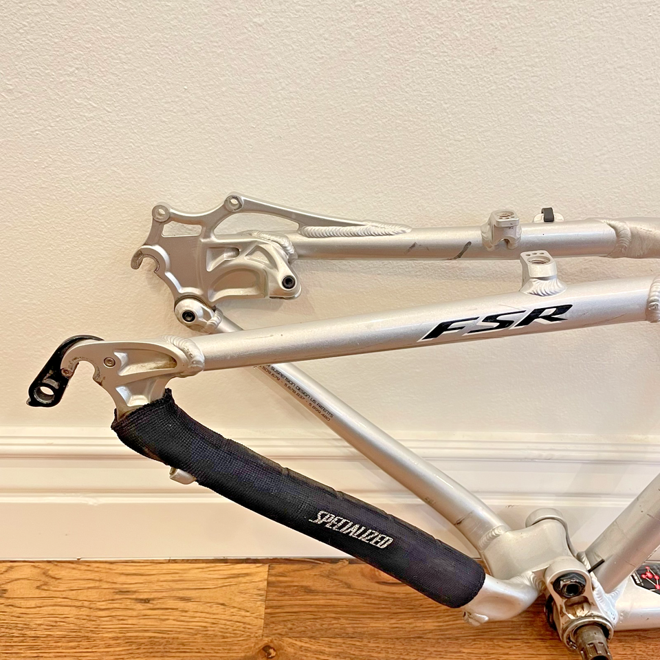Specialized Epic Full Suspension Disc Silver Bike Frame 26" Wheels 19 ...