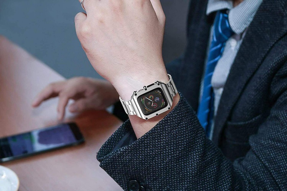 Apple Watch Case Band Stainless Steel Metal 38/40/42/44mm Iwatch 6 SE 5 ...