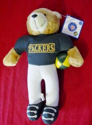 Vintage Green Bay PACKERS Plush / Stuffed Animal TEDDY BEAR Football ...