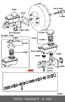 Genuine OE Brake Master Cylinder Kit 0449360270 for Toyota 04493-60270 ...