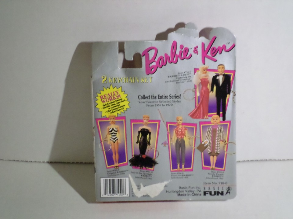 1996 Barbie & Ken 2 Keychain Set Featuring Enchanted Evening Barbie ...