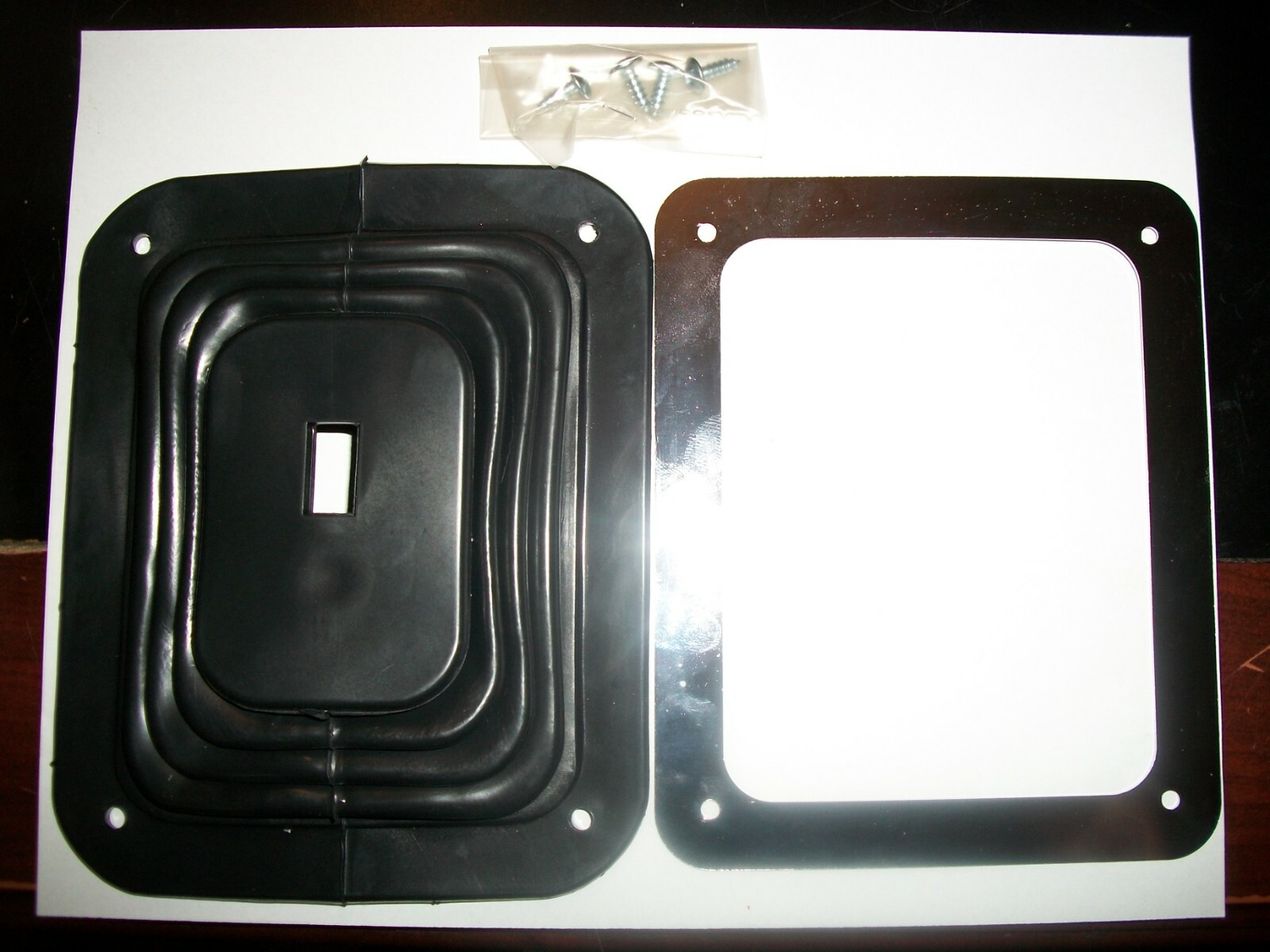 HURST STYLE UNIVERSAL LARGE RUBBER SHIFTER BOOT W/CHROME PLATE 6 1/2" X ...