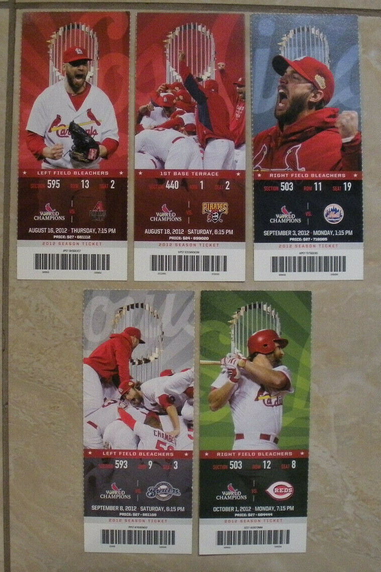 2012 St. Louis Cardinals MLB Ticket Stubs-One Ticket-SEE LISTING | eBay