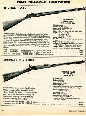 1976 Print Ad of H&R Huntsman & Springfield Stalker Muzzle Loader Rifle ...