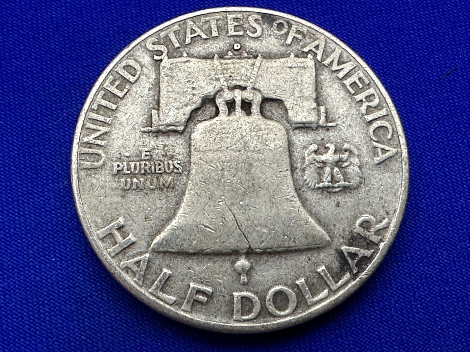 1954 Franklin half dollar 90% Silver LUCKY LOTTERY SCRATCHOFF BLESSED ...