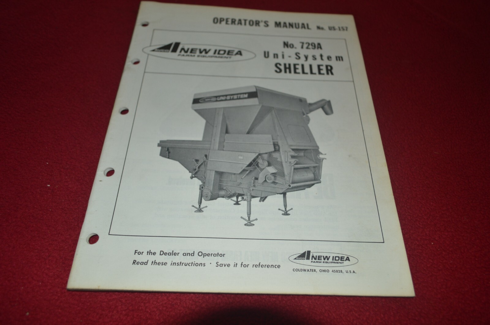 New Idea 729A Uni Sheller Unit Operator's Manual MFPA2 | eBay