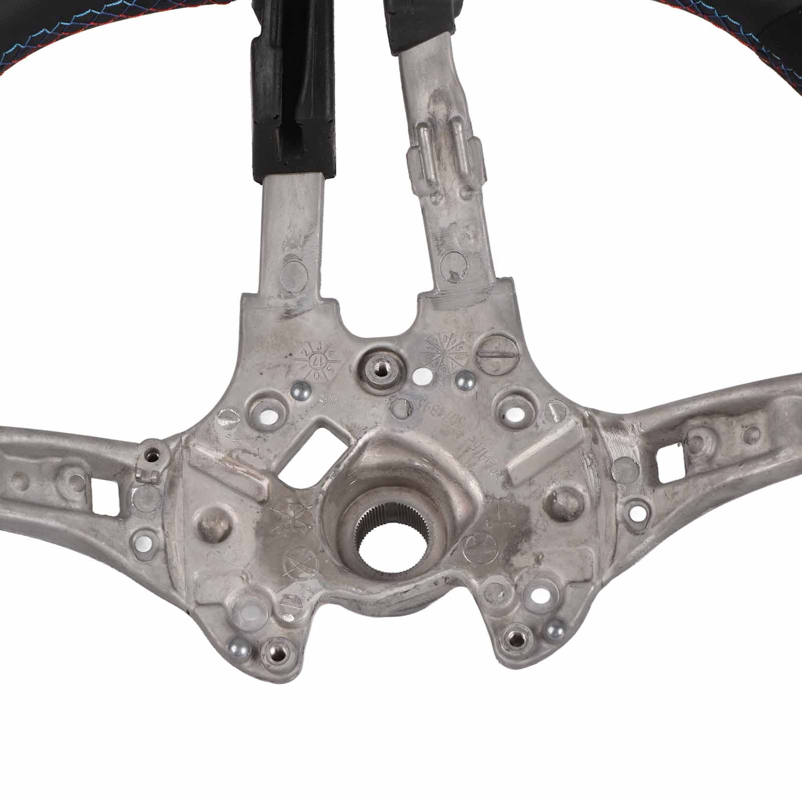 (Red Skin Back To Normal)Suede Car Steering Wheel V2 FlatBottom Nappa ...