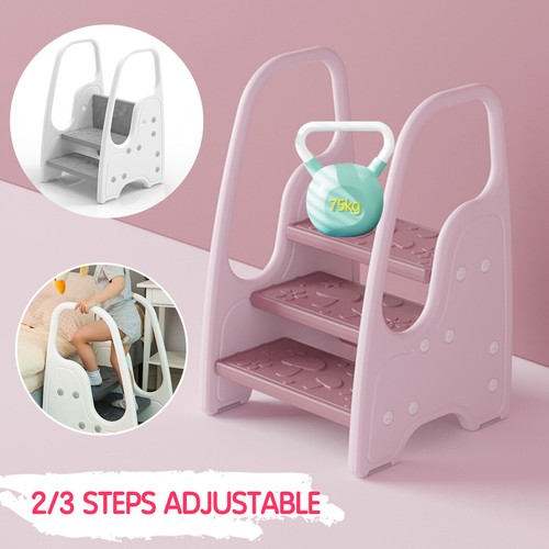 Toddler Step Stool Adjustable Standing Tower 2/3 Step Ladder Kids ...