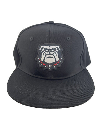 GEORGIA BULLDOGS UGA DAWG BULLDOG MASCOT LOGO PATCH HAT CAP BLACK ...