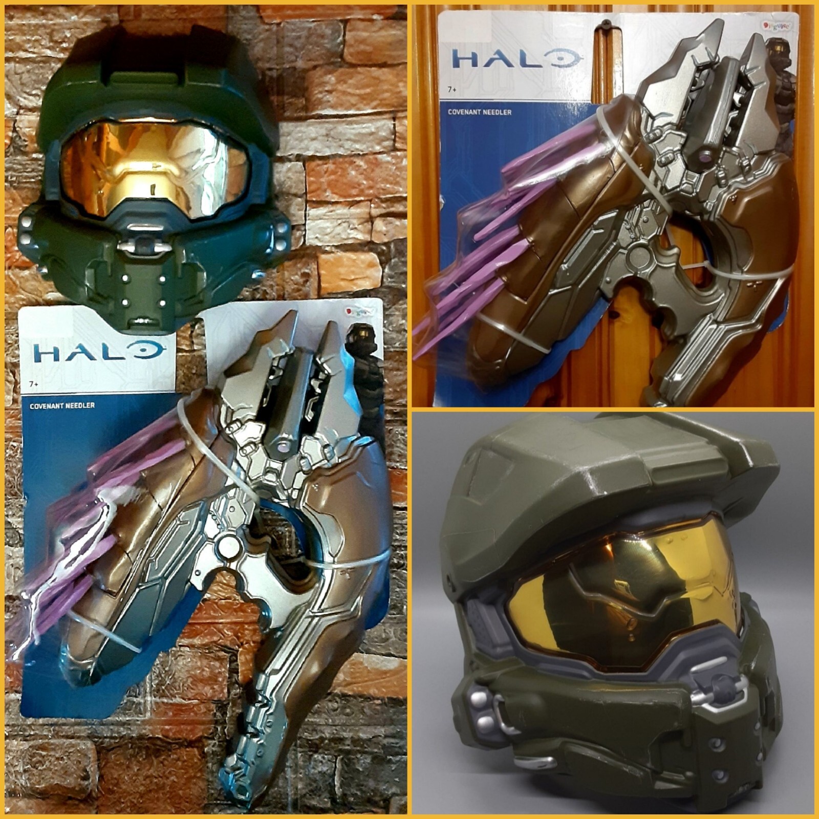 Disguise 48489 Halo Covenant Needler & Master Chief Half Mask 14.5 ...