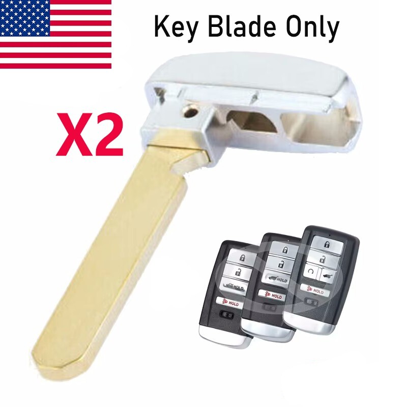 2 Uncut Insert Emergency Blade Blank Key Fob for 2014-2019 Acura ILX ...