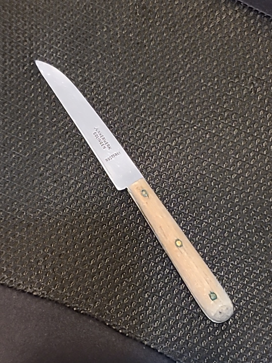 Vintage JUNKERWERK Solingen Germany Rostfrei Wood Handle Paring Knife 6 ...