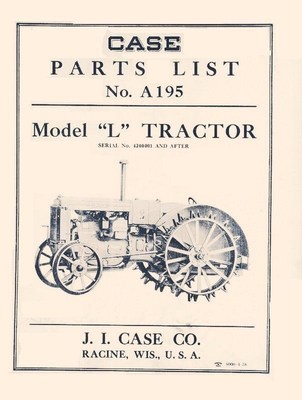 Case Model L Tractor Parts Catalog Manua l420k and up | eBay