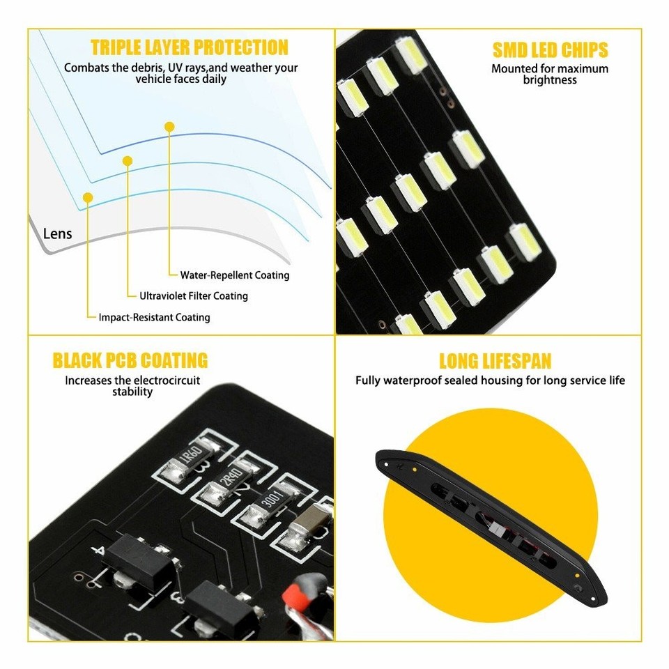 Third Brake Light Stop Red Lamp For 2018-2019 Ford Transit 150 250 923 ...
