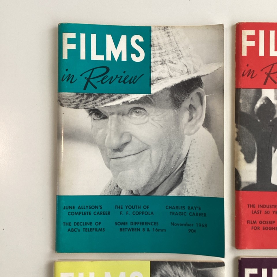 LOT OF 4 VINTAGE 1968 FILMS IN REVIEW MAGAZINE MOVIE ARTISTS FAMOUS ...