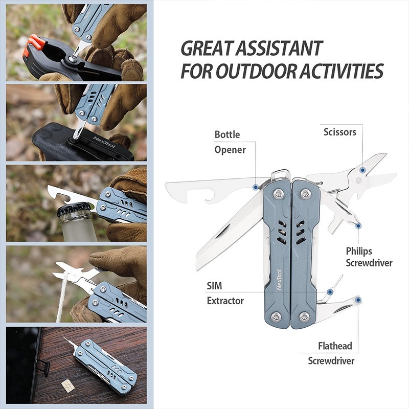 NexTool Mini Sailor Multi Tool Blue Essential Tools w/Blue Aluminum ...
