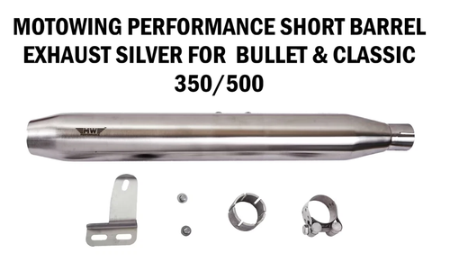 MOTOWING PERFORMANCE SHORT BARREL EXHAUST SILVER FOR RE BULLET ...