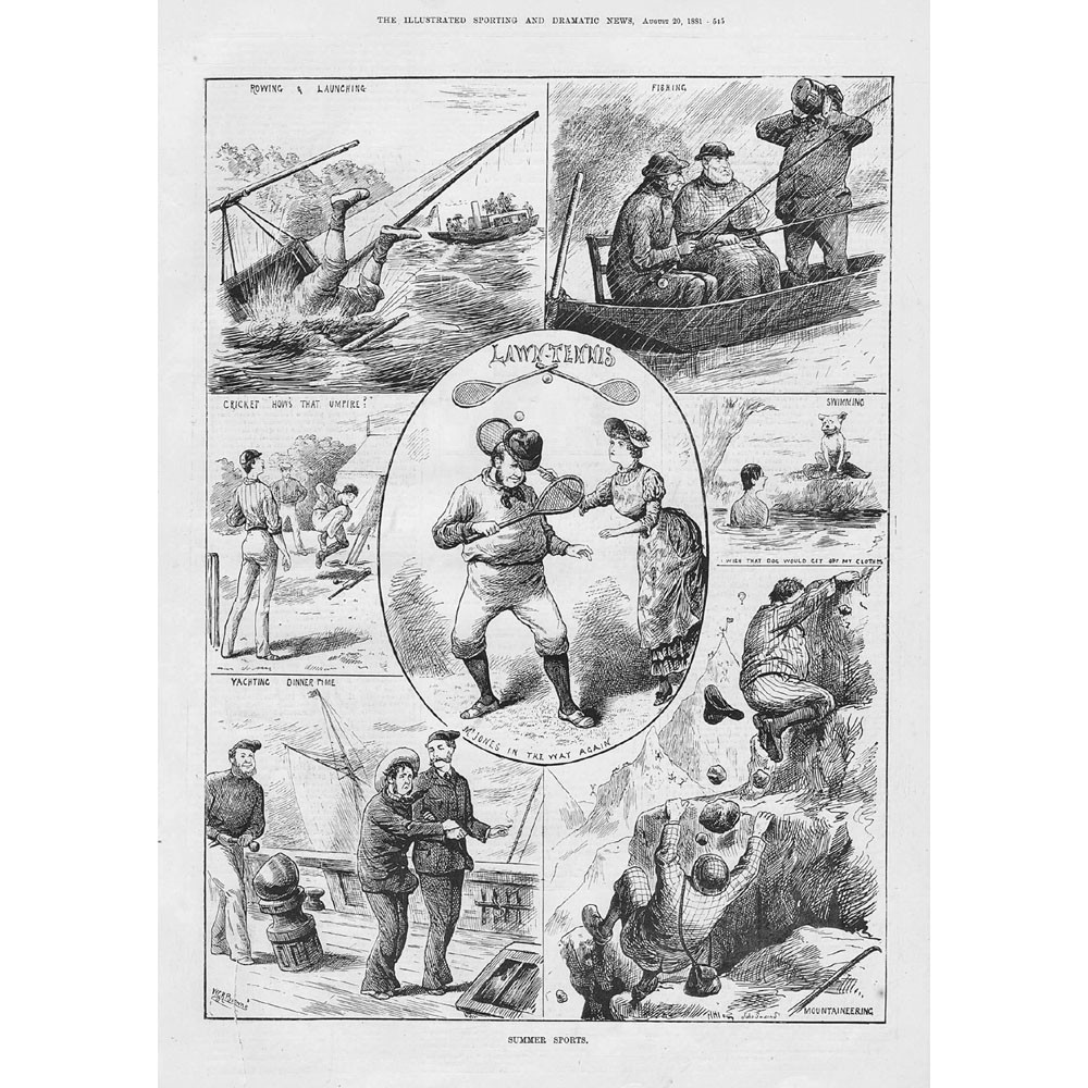 Victorian Summer Sports - Antique Print 1881 | eBay