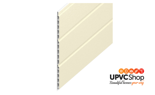 Cream Hollow Soffit Board UPVC Plastic Ceiling Cladding - 300mm x 5m ...