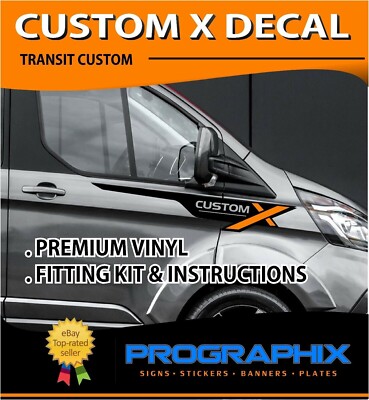 FORD TRANSIT CUSTOM X DECAL SET VAN VINYL GRAPHICS SIGN WRITING ...
